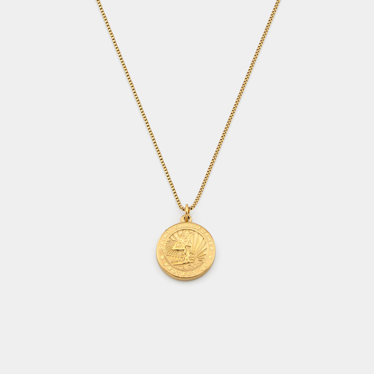Gold St. Christopher Medallion Necklace – Get Back Necklaces