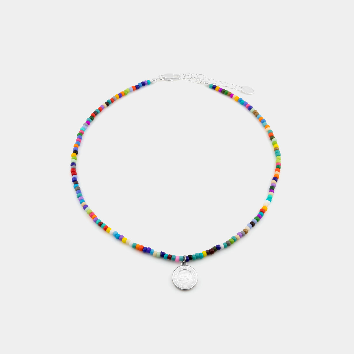 St. Christopher Choker Necklace with Multi Color Beads // Get Back ...