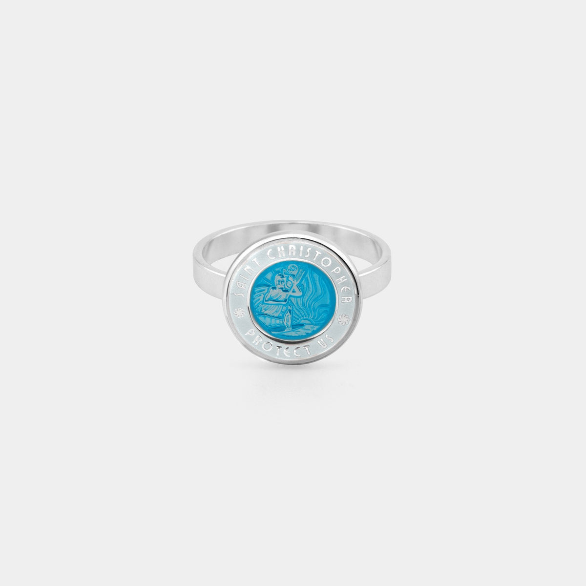 St. Christopher Ring Aqua / White – Get Back Necklaces